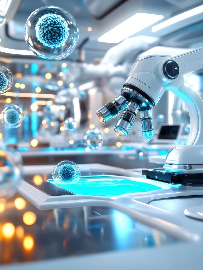 Futuristic Lab Researching Cellular Structures Advanced Cellular ...