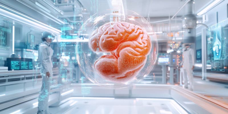 Glowing Human Brain Technology Lab Environment Stock Photos - Free ...