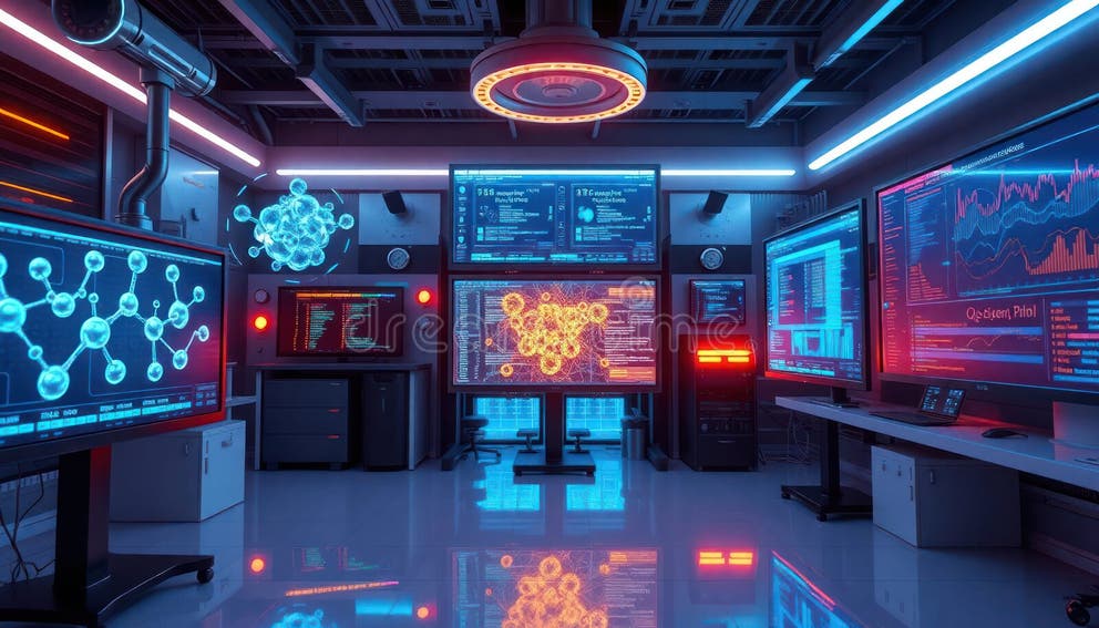 Futuristic Lab Shows Tech Used for Drug Dev. Digital Molecule Models ...