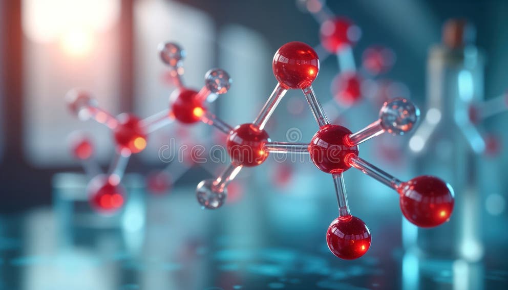 Futuristic Lab Tech Visualizes Inorganic Molecular Bonds. Holographic ...