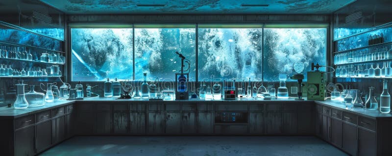 Futuristic Laboratory with Advanced Scientific Equipment and Large ...