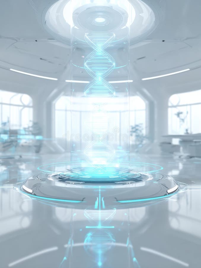 Futuristic Laboratory with Advanced Technology and Glowing Energy Field ...