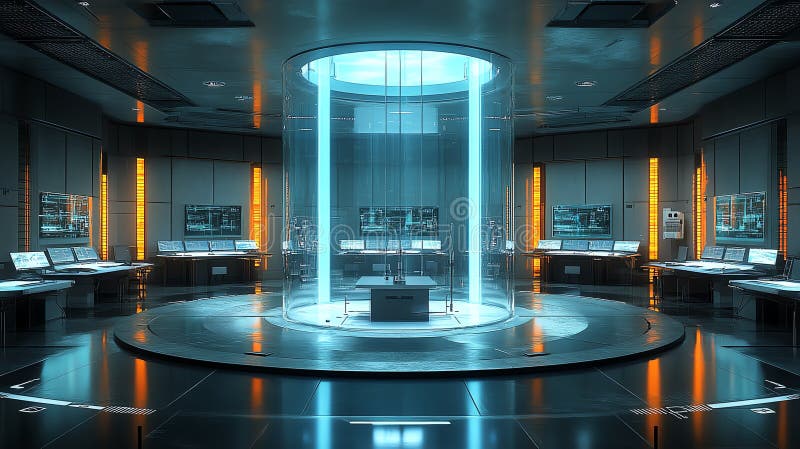 Futuristic Laboratory with Advanced Technology and Glowing Interfaces ...