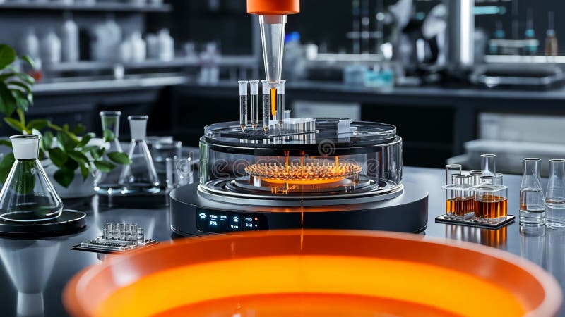 A Futuristic Laboratory Conducting an Experiment with Liquid Samples ...