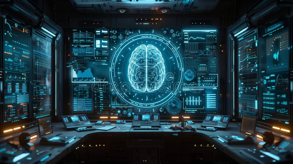 Futuristic Laboratory Control Center Showcasing Advanced Technology and ...