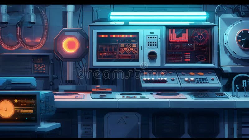 Futuristic Laboratory Control Room Featuring Advanced Technology and ...