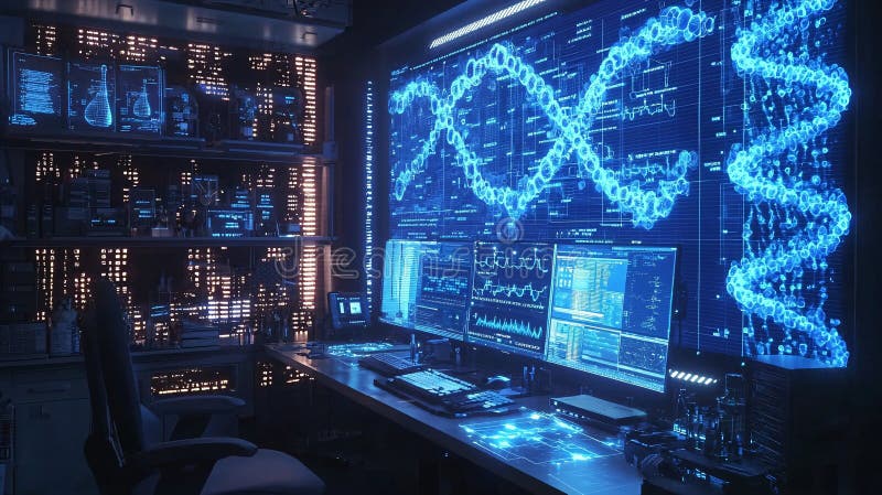 Technology Sense Laboratory Stock Illustration - Illustration of code ...