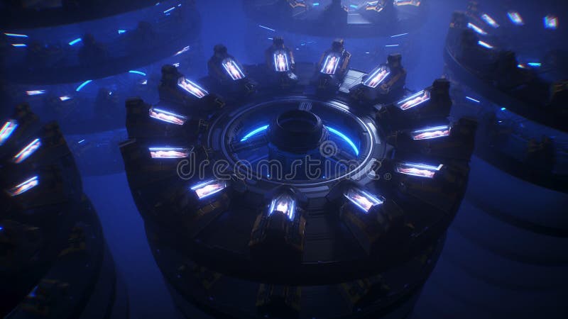 Futuristic Laboratory with Cryocapsules with Sleeping Peoples. Cryo ...