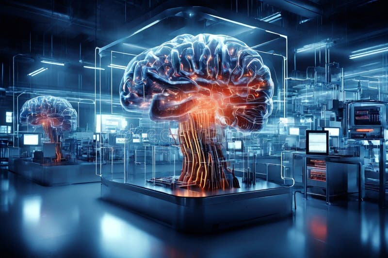 Futuristic Artificial Intelligence Laboratory Stock Photo - Image of ...
