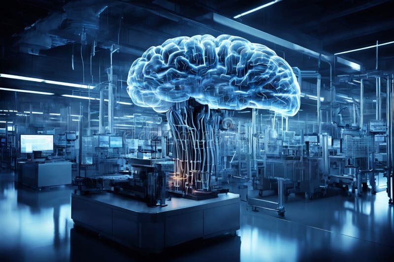 Futuristic Artificial Intelligence Laboratory Stock Image - Image of ...