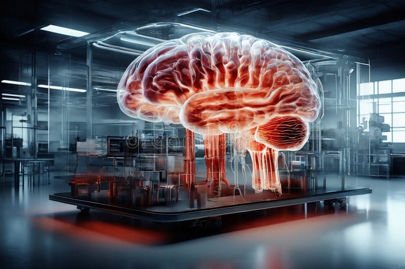 Futuristic Artificial Intelligence Laboratory Stock Photo - Image of ...