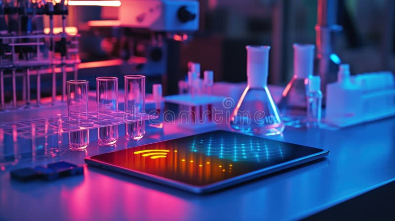 Futuristic Laboratory with Digital Technology Integration Stock Photo ...