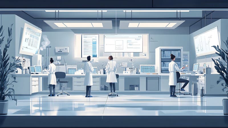 Modern AI-Generated Lab Scene Stock Illustration - Illustration of ...