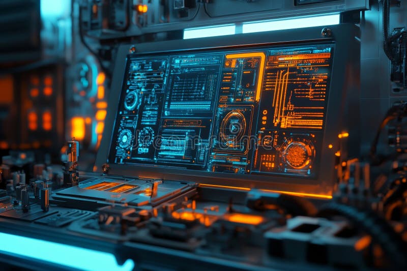 Futuristic Laboratory Featuring Advanced Robotic Control Systems and ...