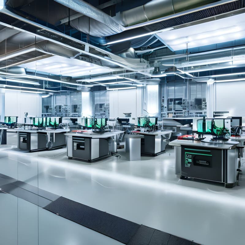 A Futuristic Laboratory Filled with Advanced Technology and Scientists ...