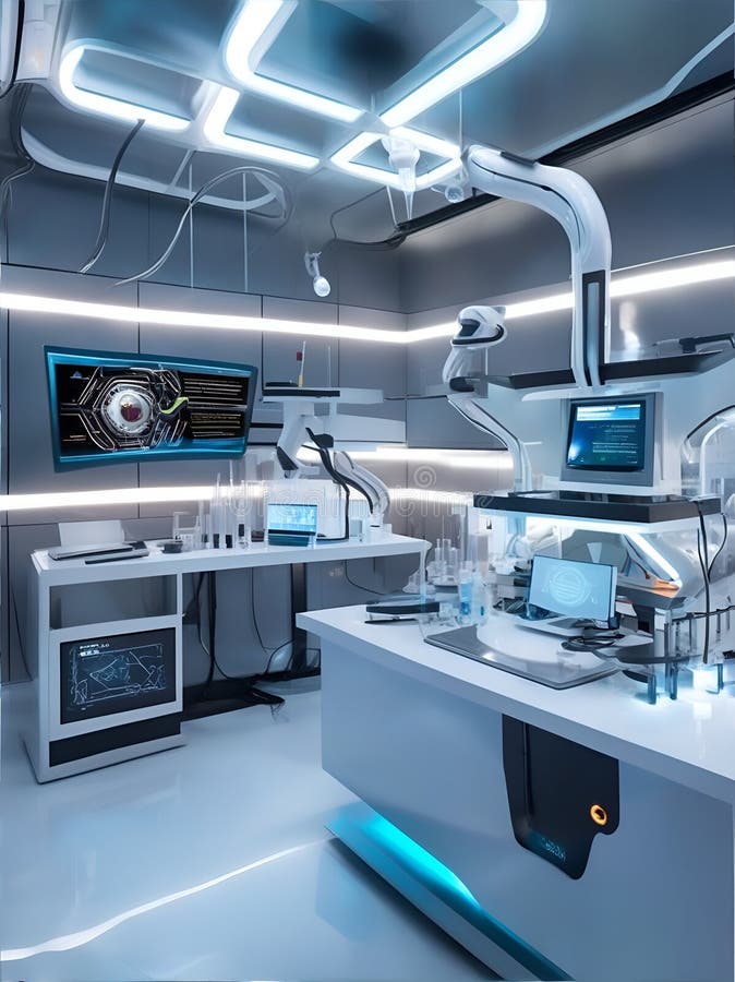 Futuristic Laboratory Filled with Cutting-edge Technology and Glowing ...