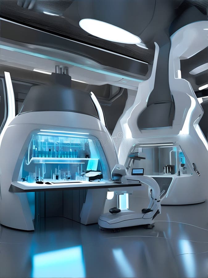 Futuristic Laboratory Filled with Cutting-edge Technology and Glowing ...