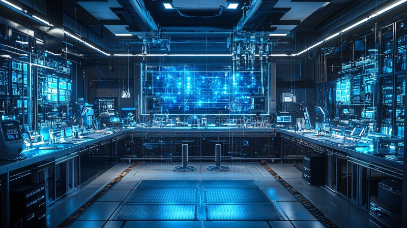 Future Technology Laboratory Stock Illustration - Illustration of chip ...