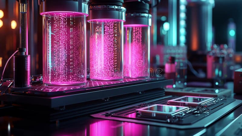 Futuristic Laboratory with Glowing Data Tubes Stock Footage - Video of ...