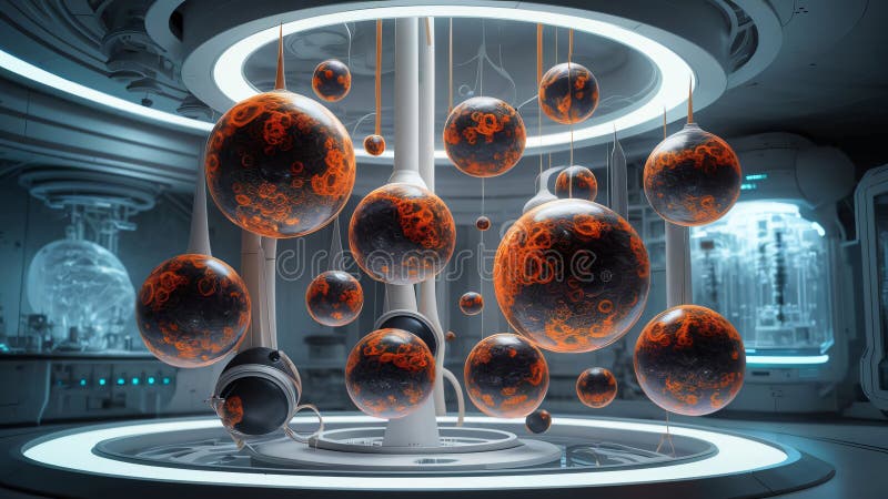 Futuristic Laboratory with Glowing Spheres, Sci-Fi High Quality Image ...