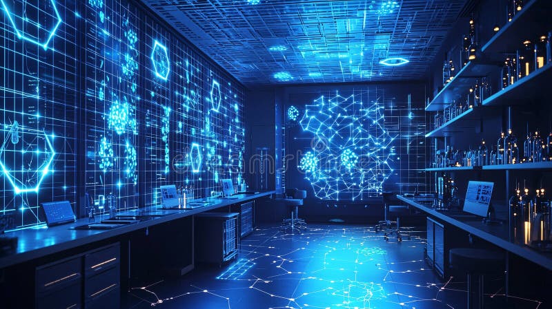 Technological Blue Laboratory Stock Illustration - Illustration of ...