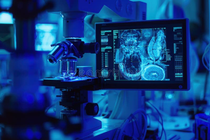 A Futuristic Lab Unveils the Secrets of the Brain Stock Illustration ...