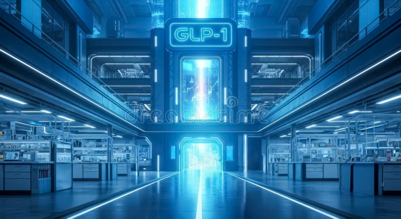 Futuristic Laboratory Interior with Advanced Technology and Glowing ...