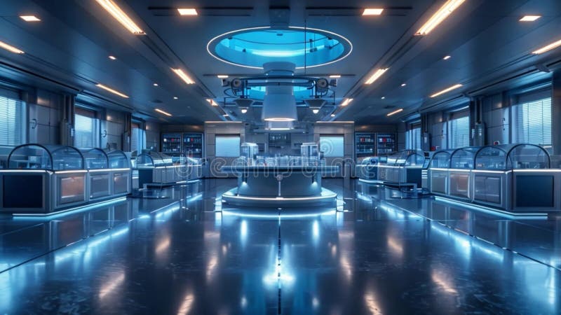 Futuristic Laboratory Interior with Display Cases Stock Footage - Video ...