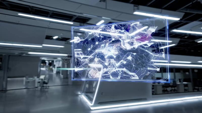 Futuristic Laboratory with Lightning Network Energy Visualization Stock ...