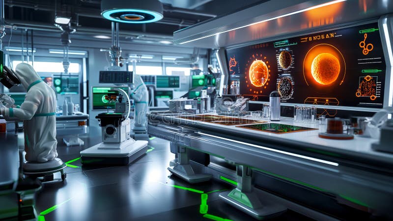 Futuristic Laboratory with Mechanical and Digital Equipment Stock Image ...