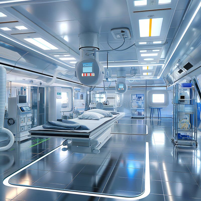 Futuristic Laboratory with Mechanical and Digital Equipment Stock Image ...