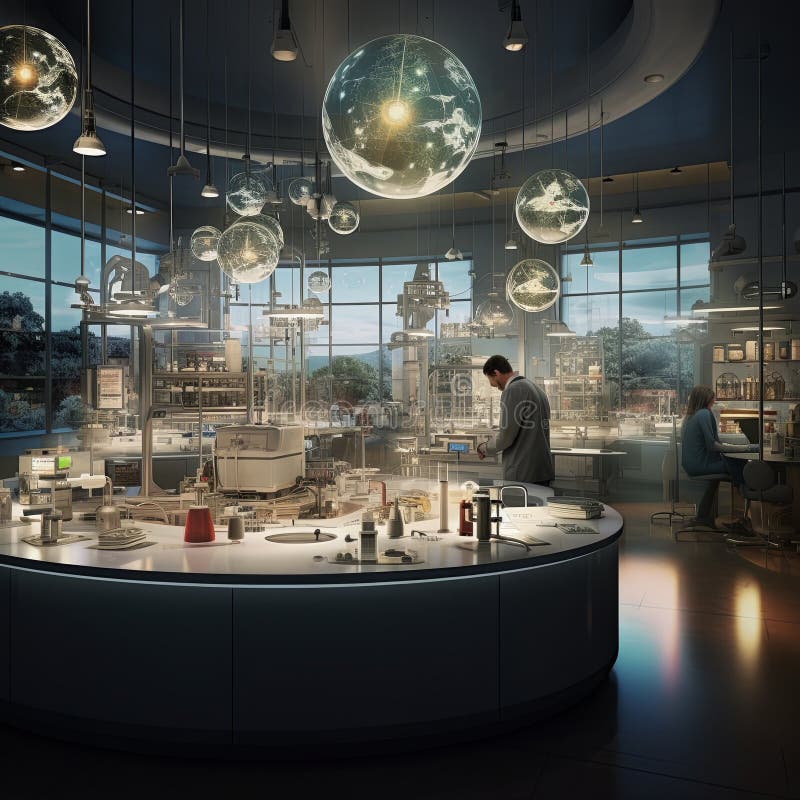 Futuristic Laboratory Researching Renewable Energy Solutions for a ...