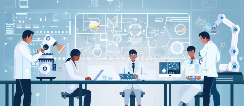 Engineers and Scientists Work on Bionics Exoskeleton Prototype in Robotics Lab Stock Photo ...