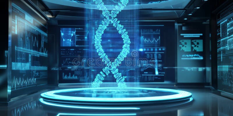 A Futuristic Laboratory Setting with a High-tech 3D Background ...