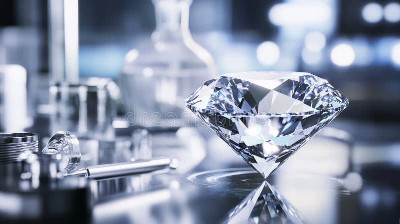 Futuristic Laboratory Showcasing a Stunning Diamond, Symbolizing the ...