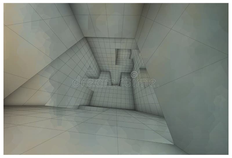 Futuristic Labyrinth Shaded Vector Interior Illustration Stock Vector ...