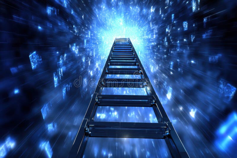 Futuristic Ladder To the Stars: Digital Transformation Conceptual Image ...