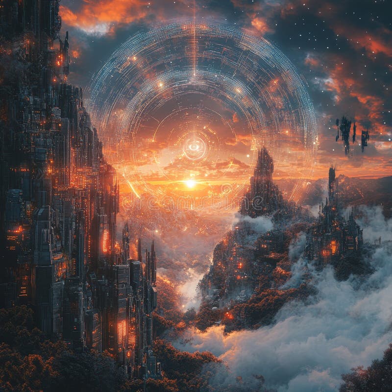 A Futuristic Landscape Merging AI and Nature, Symbolizing Harmony and ...