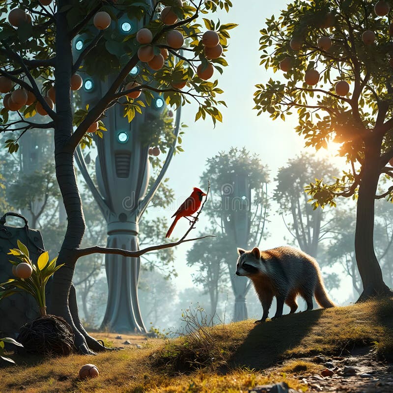 A Futuristic Landscape Blending Nature and Technology, Showcasing ...