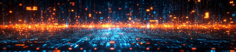 A Futuristic Data Landscape with Glowing Digital Elements and ...