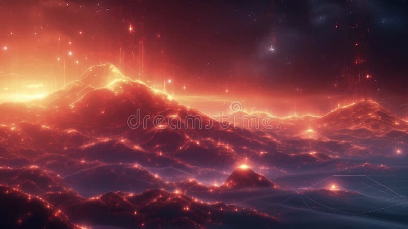 A Futuristic Landscape with Multiple Layers Each One Showing a ...