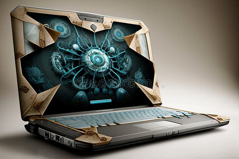 Futuristic Laptop Design. Generative AI. Stock Illustration ...