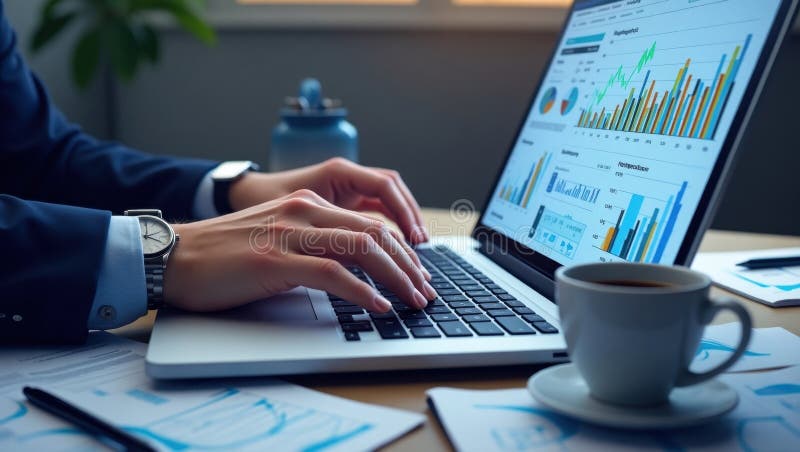 Futuristic Laptop Displaying an Advanced Data Visualization Dashboard ...