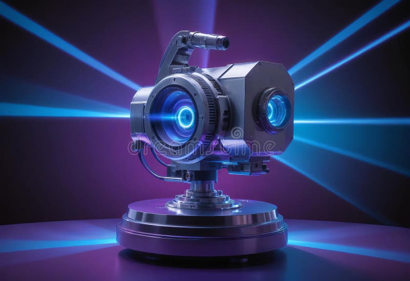 A Futuristic Laser Projector Stock Illustration - Illustration of laser ...