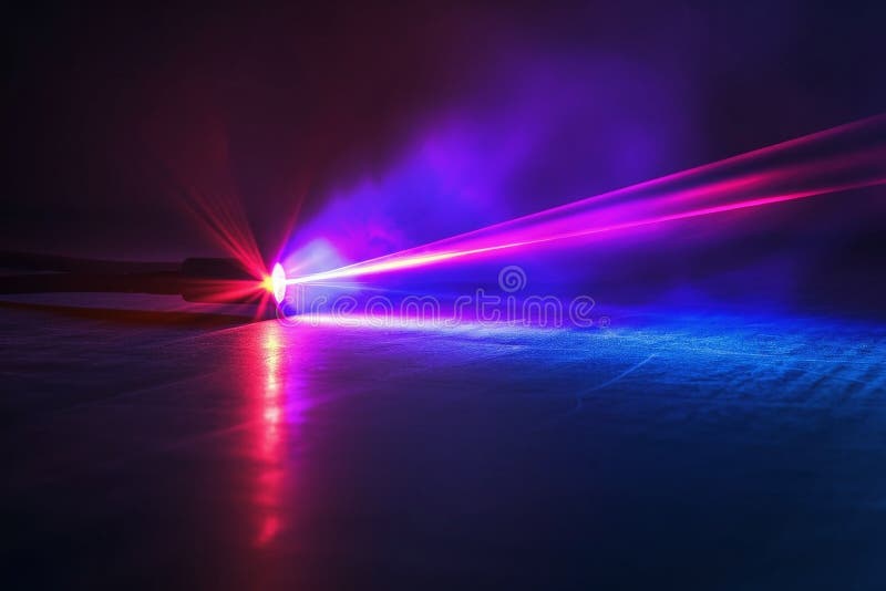 Futuristic Laser Technology on a Dark Background Stock Illustration ...