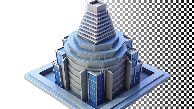 Futuristic Layered Building Tower, Modern Architecture Technology Png ...