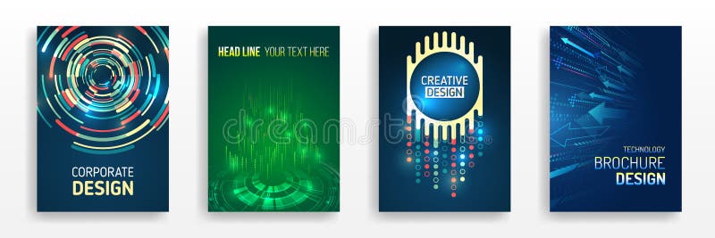 Futuristic Layout for Presentation, Poster, Leaflet, Annual Report, A4 ...