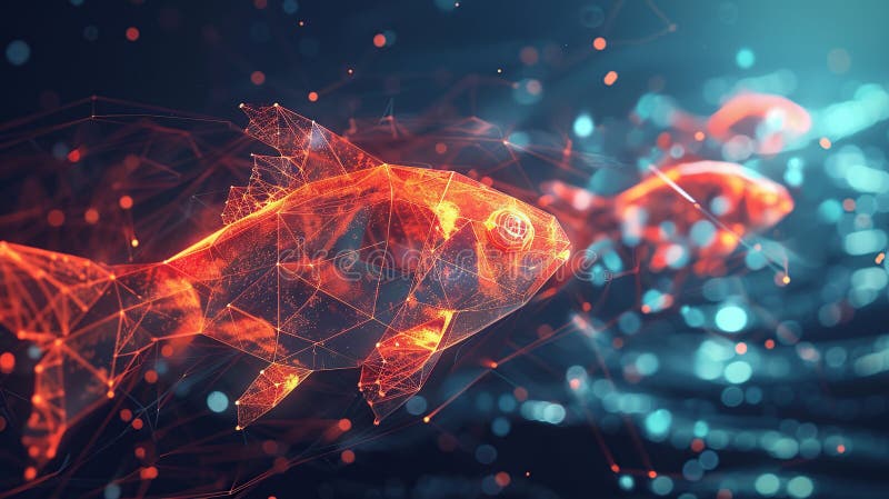 Futuristic Leadership, Teamwork Concept with Glowing Low Polygonal ...