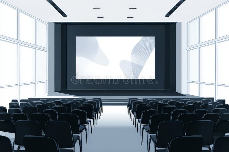 Futuristic Lecture Hall stock illustration. Illustration of interactive ...