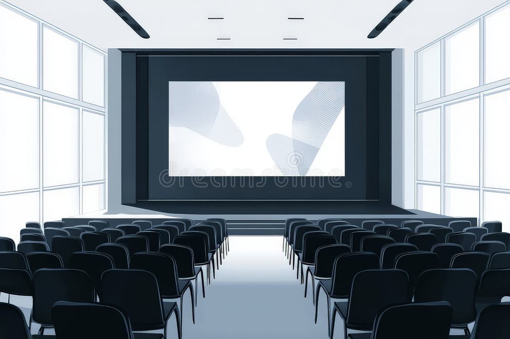 Futuristic Lecture Hall stock illustration. Illustration of interactive ...